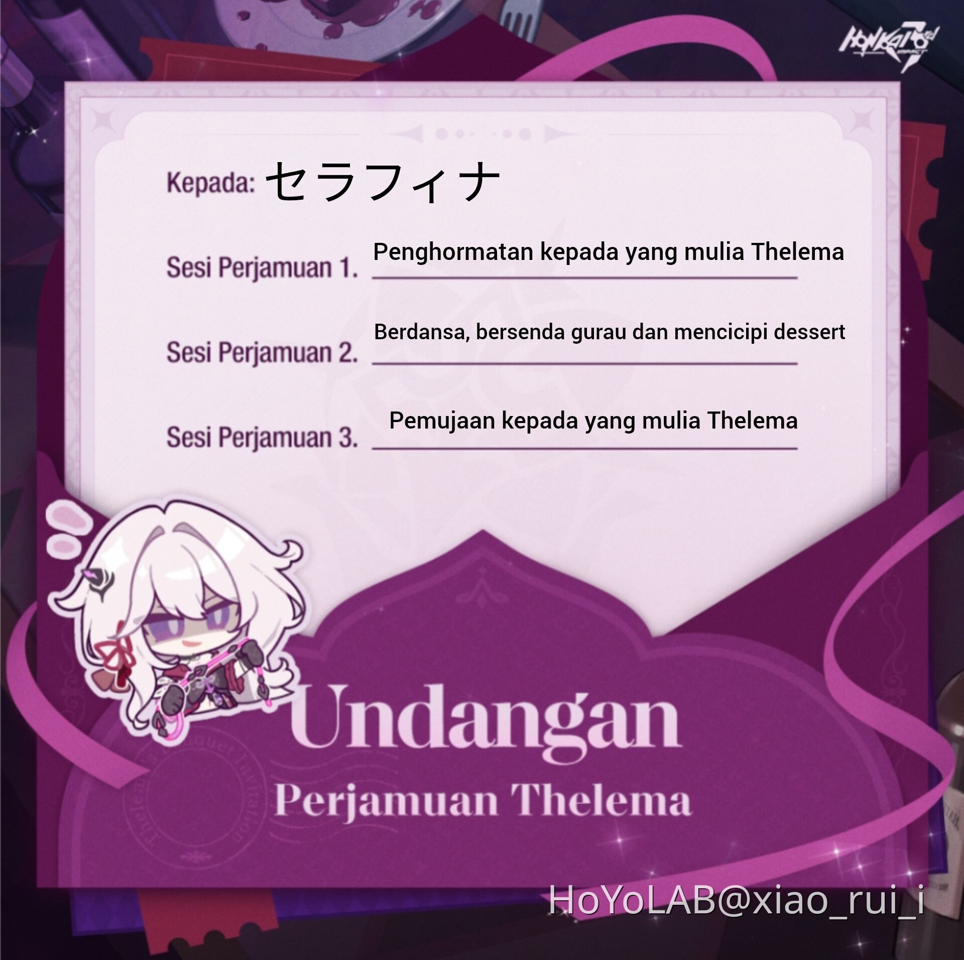 Undangan Perjamuan Thelema Honkai Impact 3rd | HoYoLAB