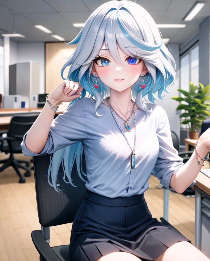 Furina in the future, as an office lady Genshin Impact | HoYoLAB