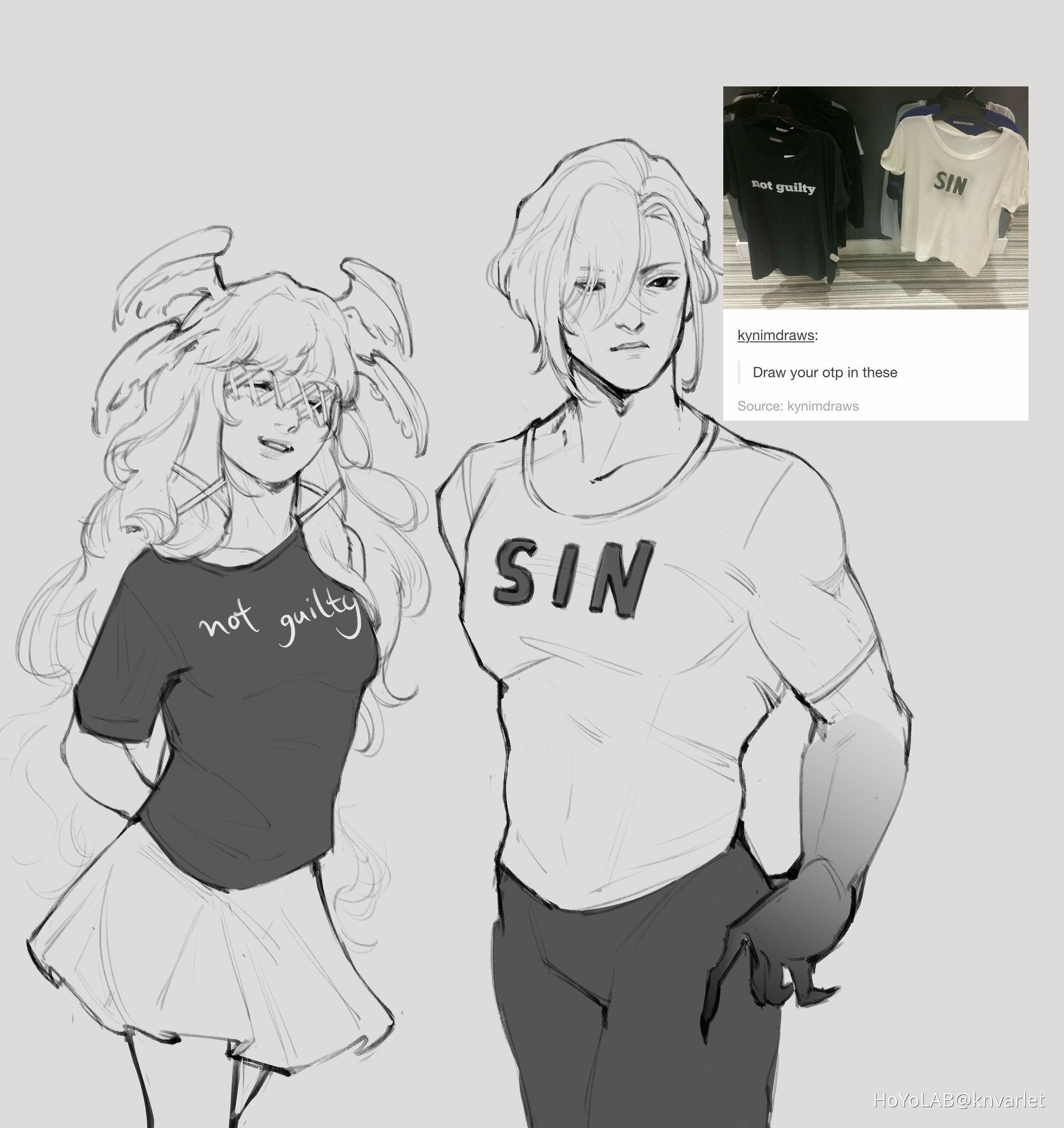 arlecchino + columbina sketch Genshin Impact | HoYoLAB