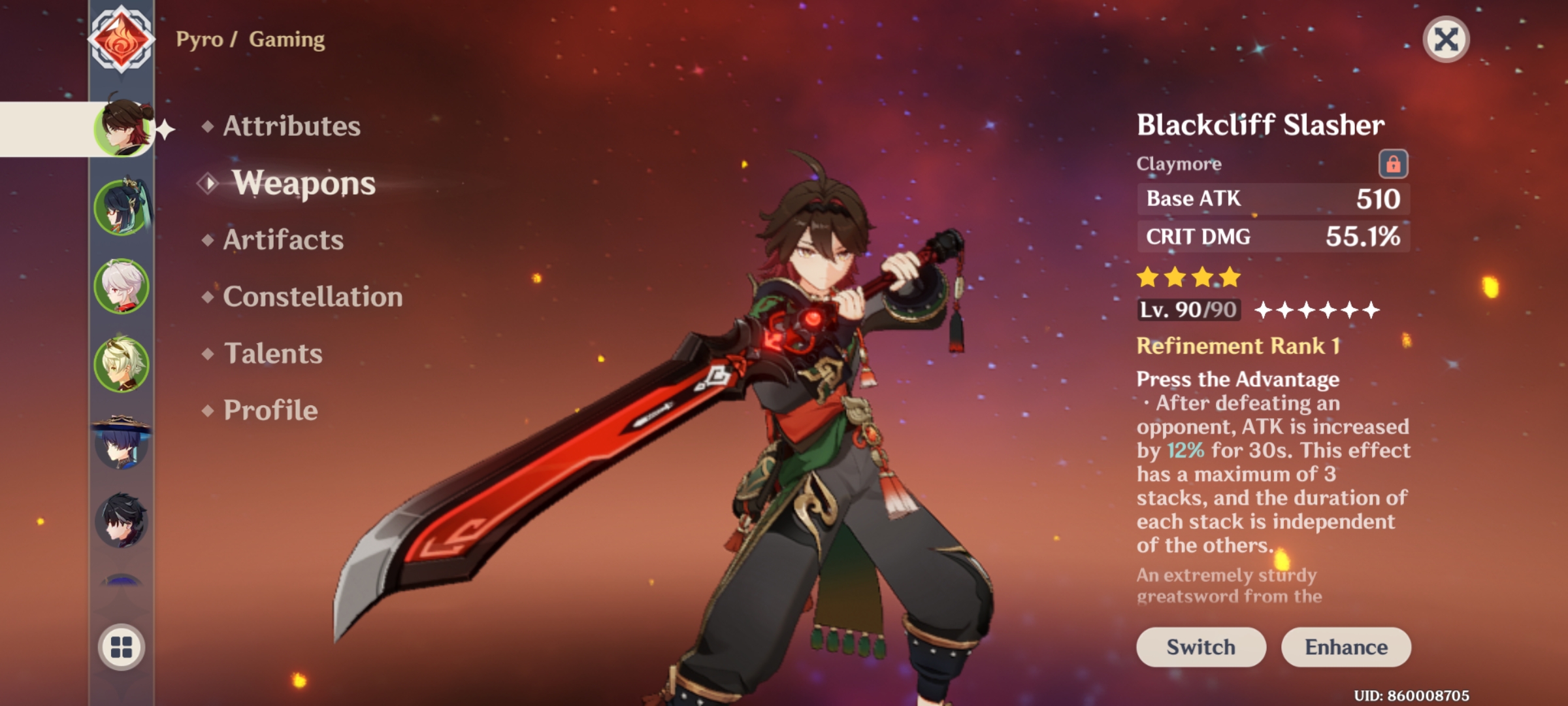 I gave Gaming this Bad Boy! Blackcliff Slasher Baby 🔥 It feels like it ...