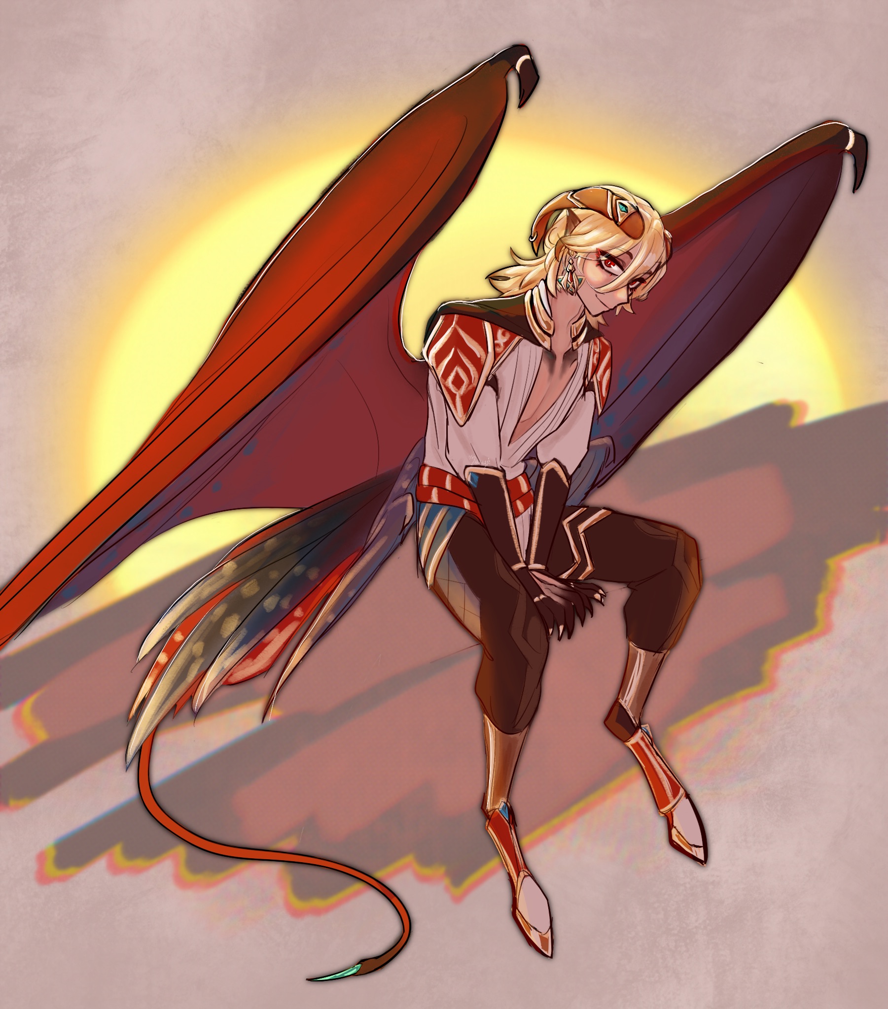 Decided I wanted to draw a classic-ish “Demon” Kaveh. Genshin Impact ...