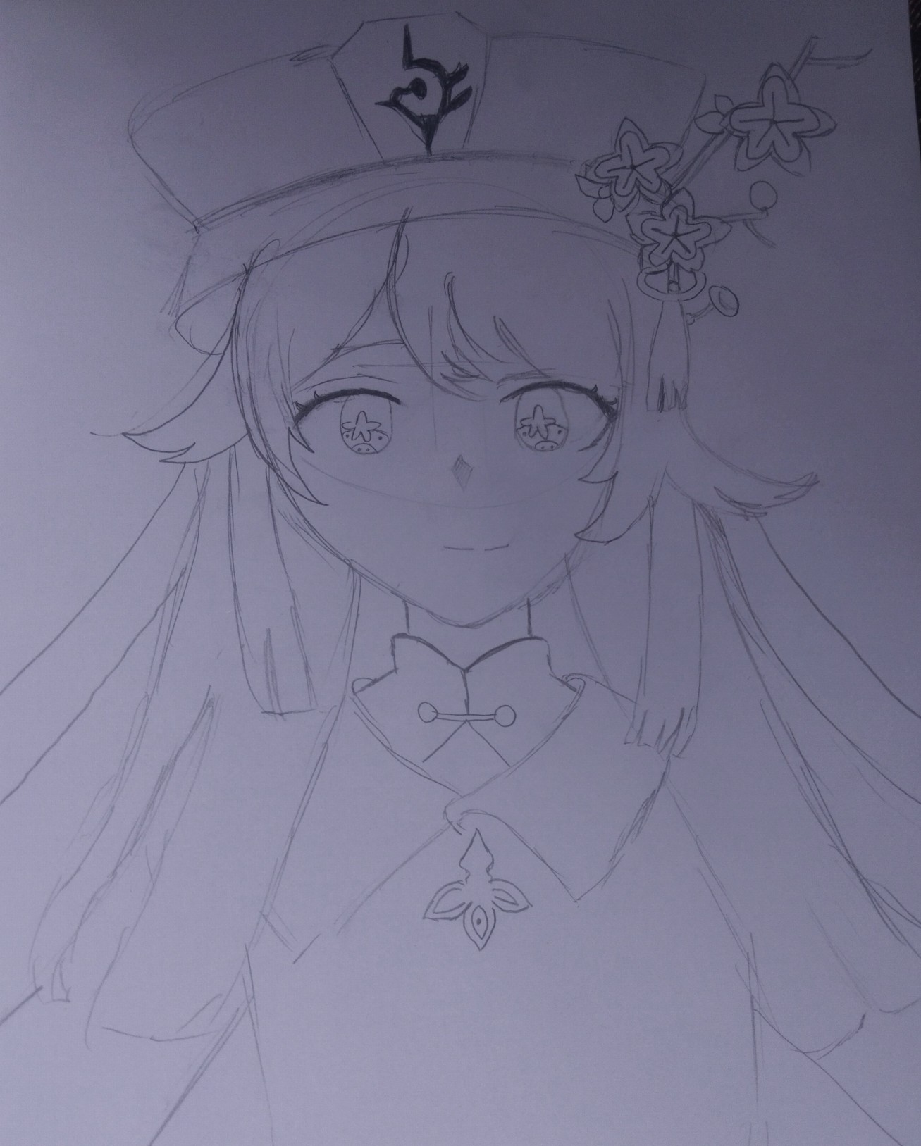 drew hutao.Should i colour?[repost cuz last pic was bad] Genshin Impact ...