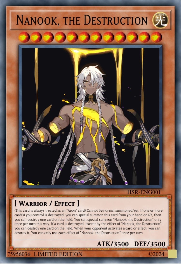 custom YuGiOh cards based on the HSR Aeons^^ Honkai: Star Rail | HoYoLAB