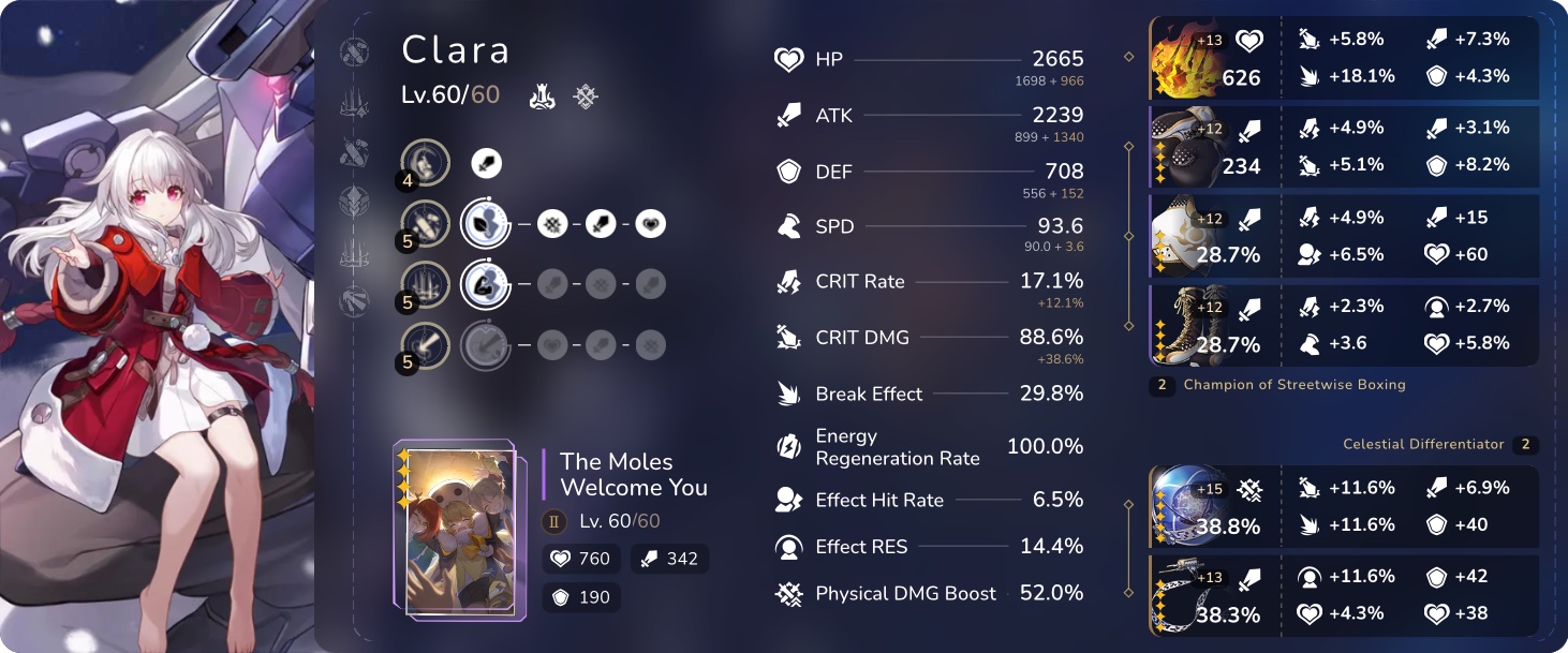 how's my clara build (for badge) Honkai: Star Rail | HoYoLAB
