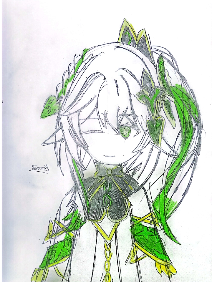 Me drawing Nahida Neuvillette was too hard I rage quit Genshin Impact ...