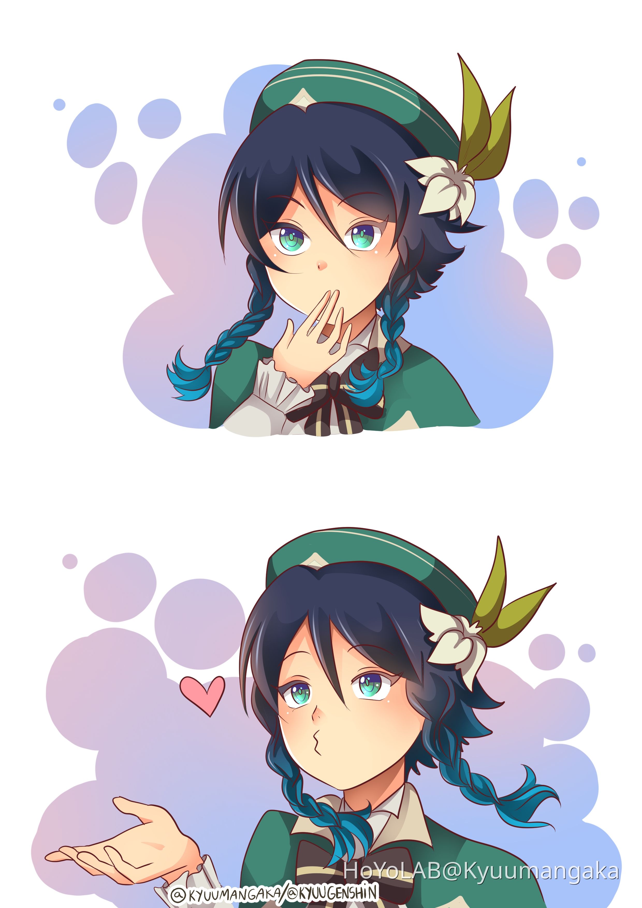 Venti blowing kisses and characters reactions. Part 4: Diluc Genshin ...
