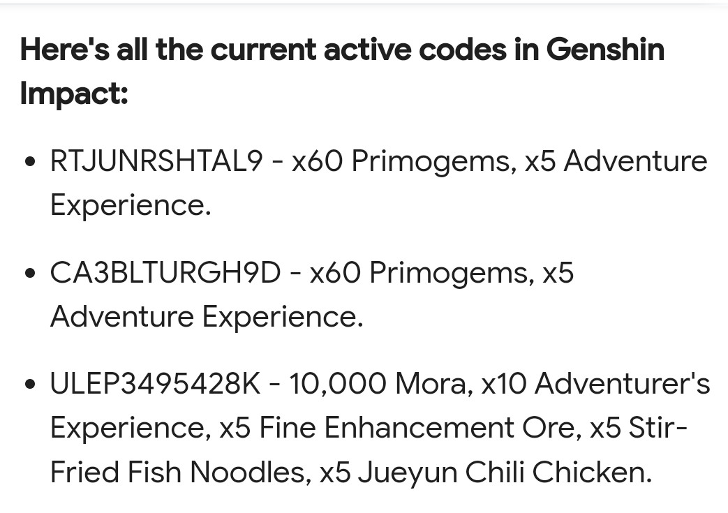 Primogems Redeem codes Genshin Impact | HoYoLAB