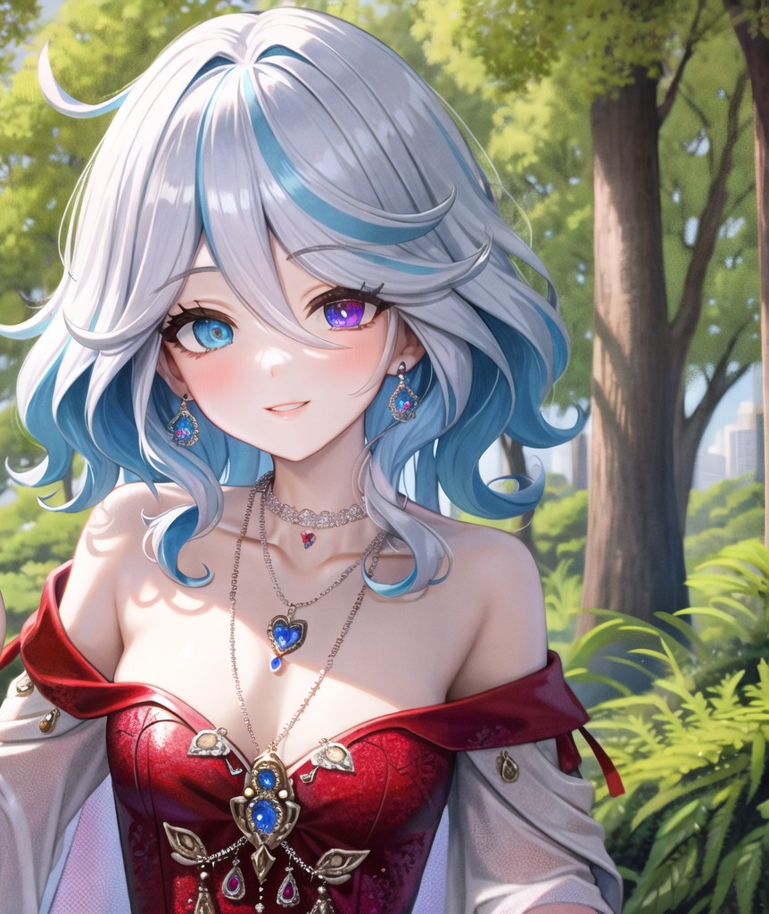 Furina being pretty in a red outfit Genshin Impact | HoYoLAB