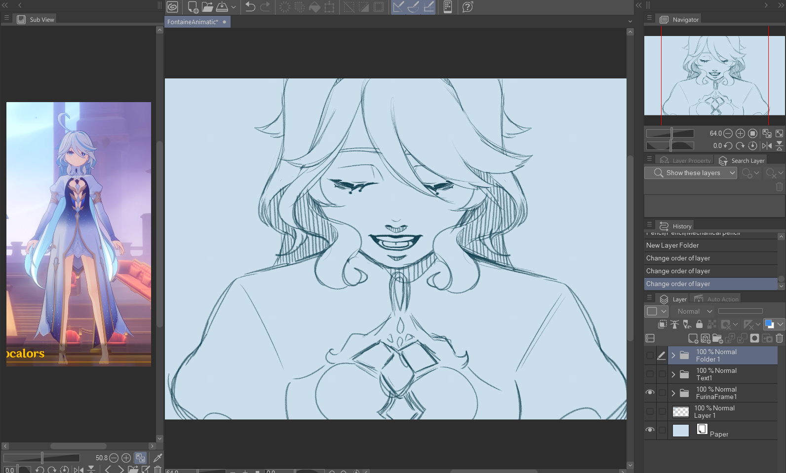 (WIP) NeuviFuri/Focallette sketch Genshin Impact | HoYoLAB