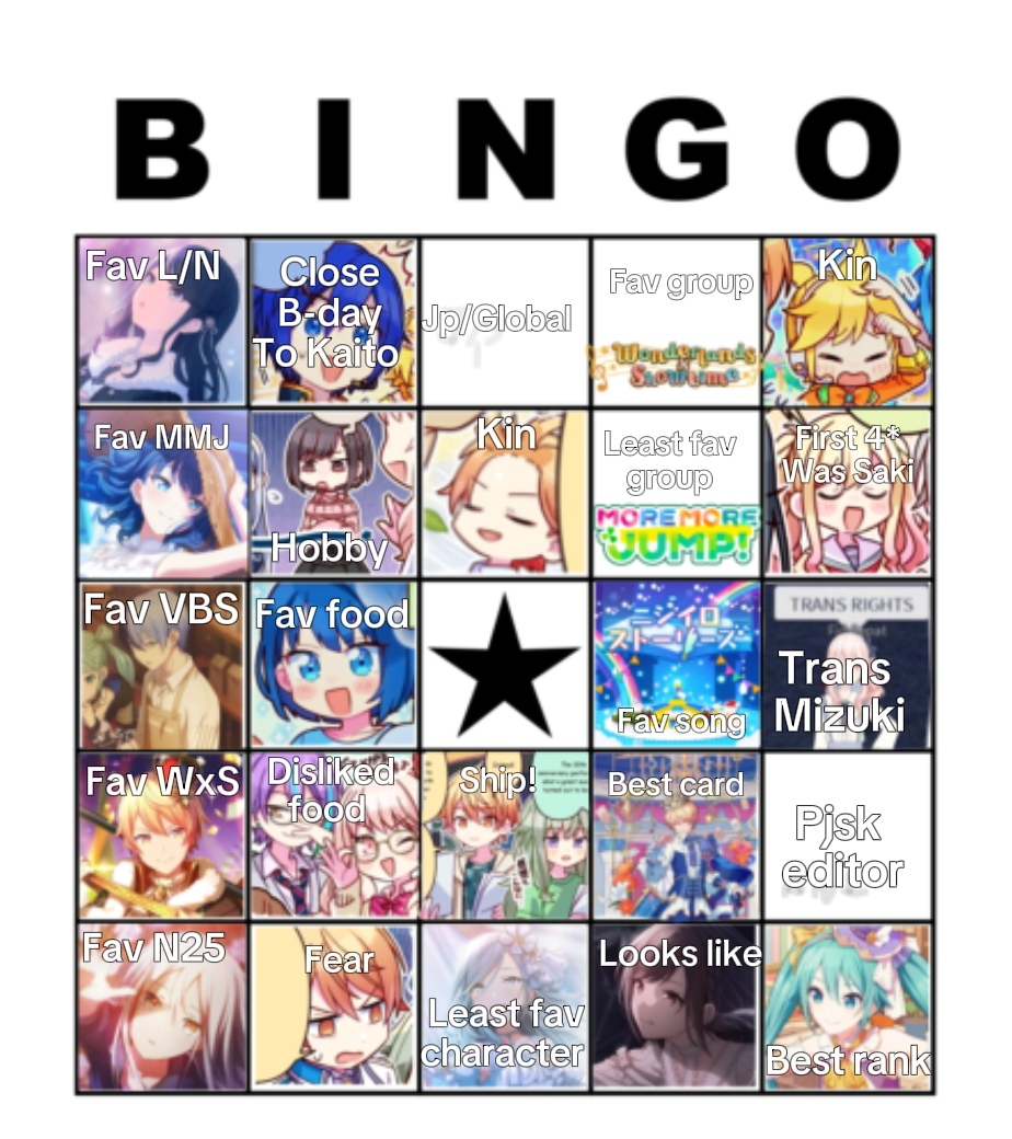 Pjsk bingo! | HoYoLAB