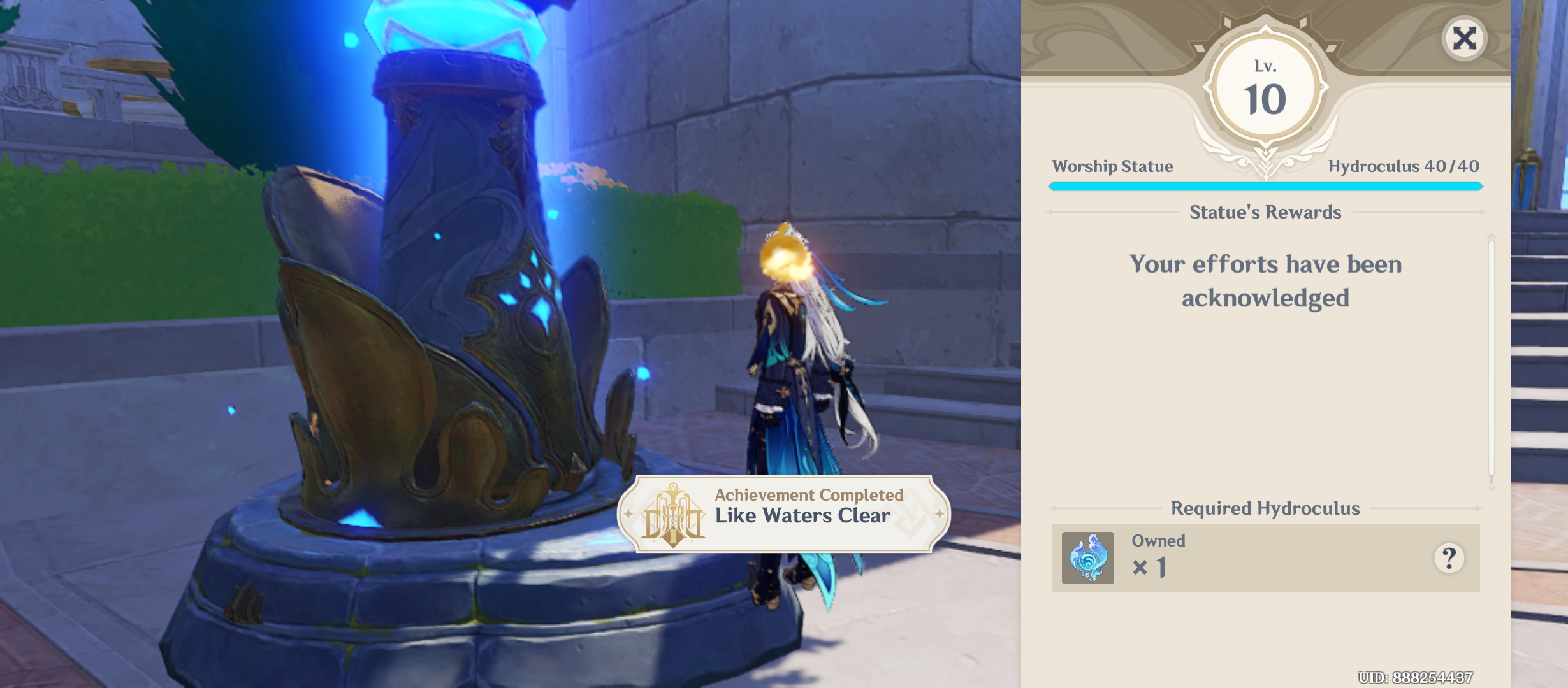 Statue of the Seven - Hydro and Fountain of Lucine maxed level Genshin ...