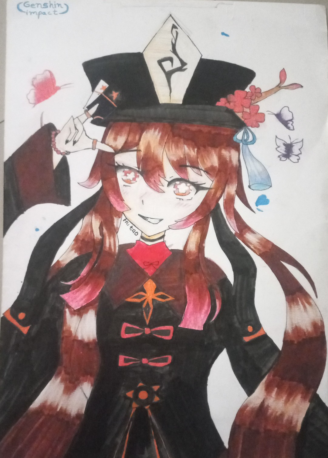 hu tao drawing I made months ago Genshin Impact | HoYoLAB