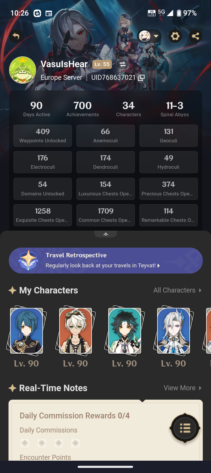 90 days since I started playing rate my progress Genshin Impact | HoYoLAB