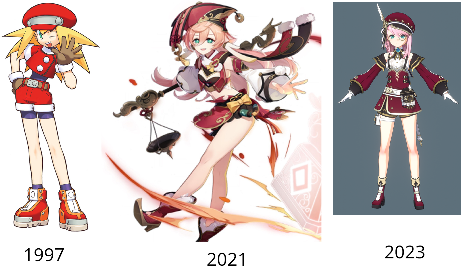 evolucion de las waifus con sombrero Genshin Impact | HoYoLAB