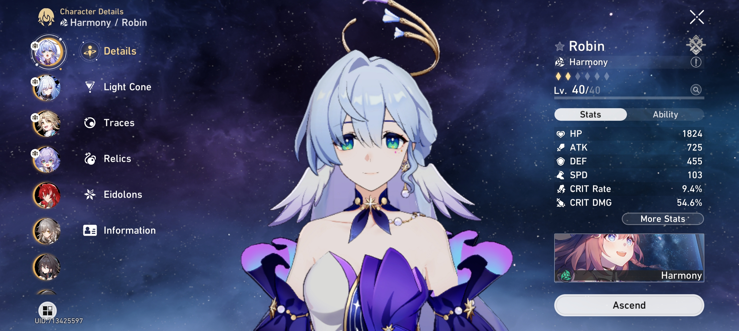 Robin 2nd EU Account (Garenteed 90 Pity) Honkai: Star Rail | HoYoLAB