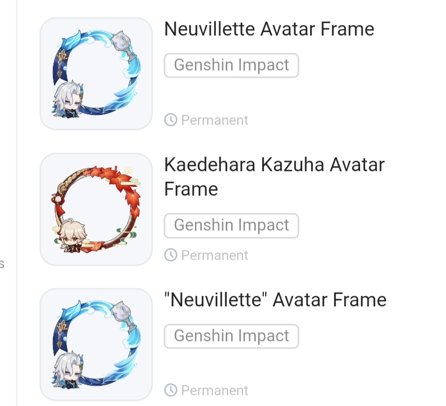 Err two Neuvillette avatar frames? Genshin Impact | HoYoLAB