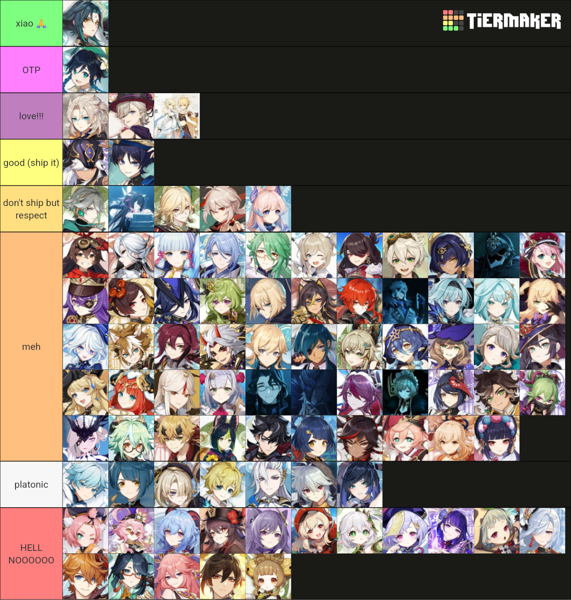 Ranking Xiao ships 🫶 (Day Fourteen of Xiao(ven)) Genshin Impact | HoYoLAB