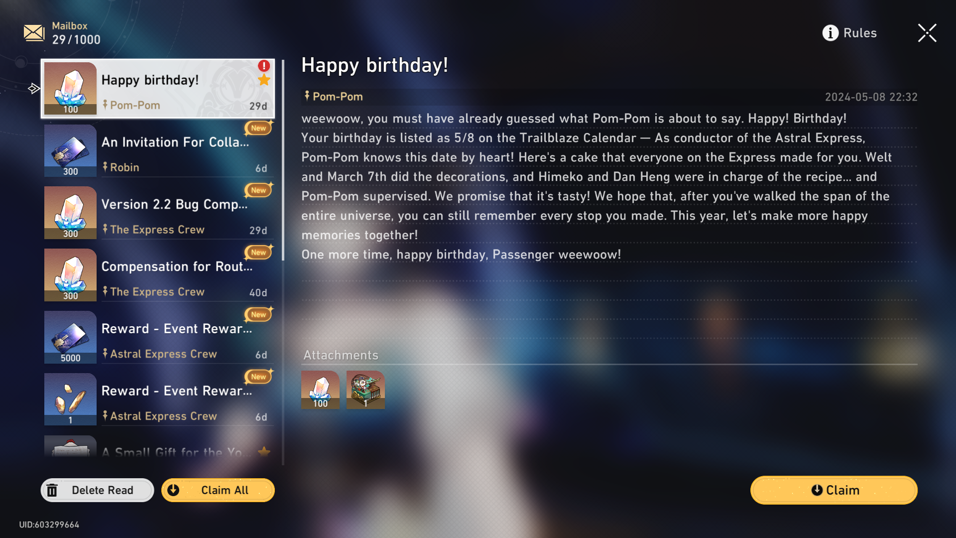 Its my birthday :) Honkai: Star Rail | HoYoLAB