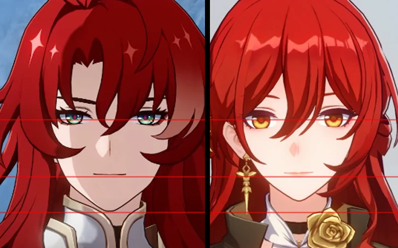 I compared faces of HSR women/men to other Hoyoverse games :) Honkai ...