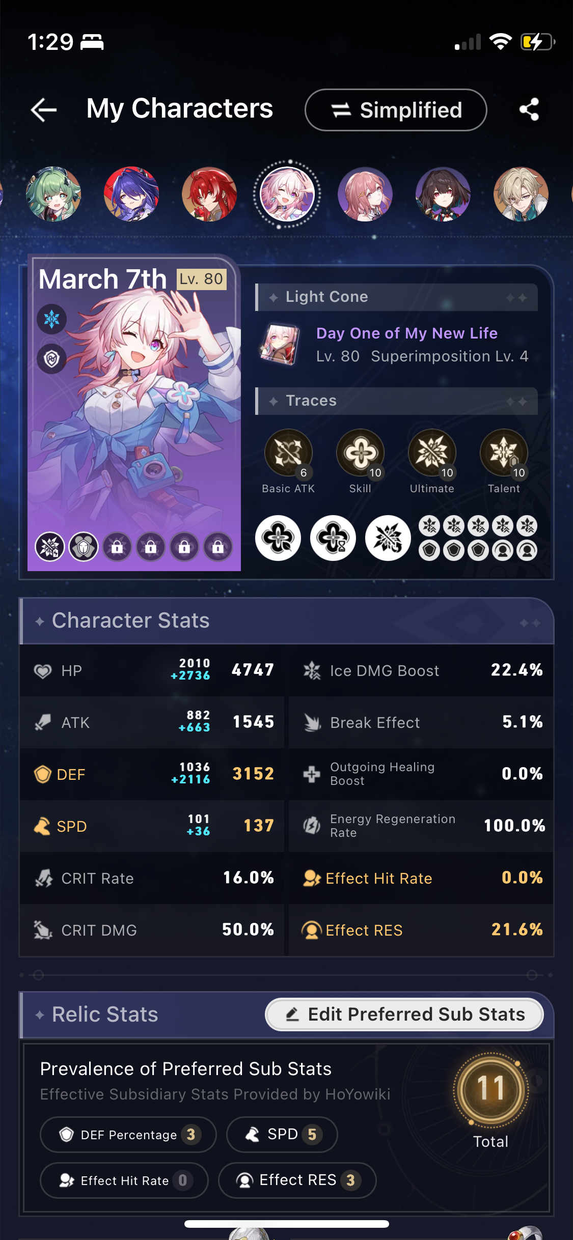 so i maxed out March….why doesn’t she have 4K def Honkai: Star Rail ...