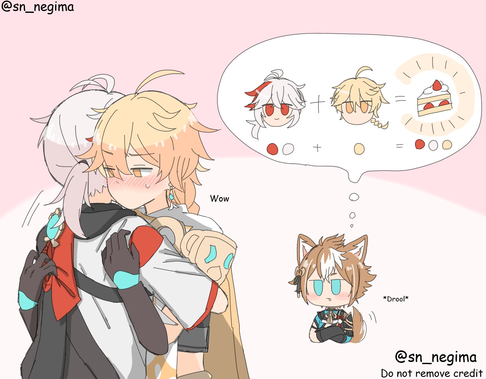 An idea of what Gorou thinks about when seeing Kazuha and Aether ...