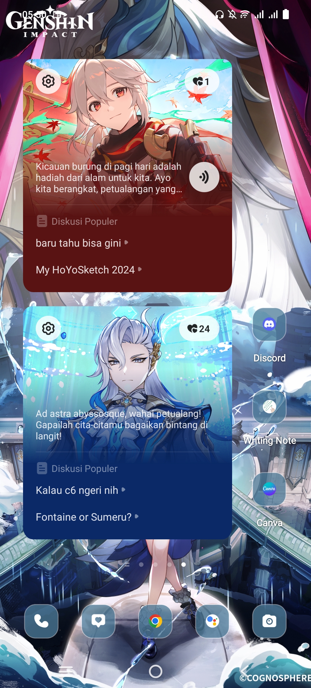 widget karakter Genshin Impact | HoYoLAB