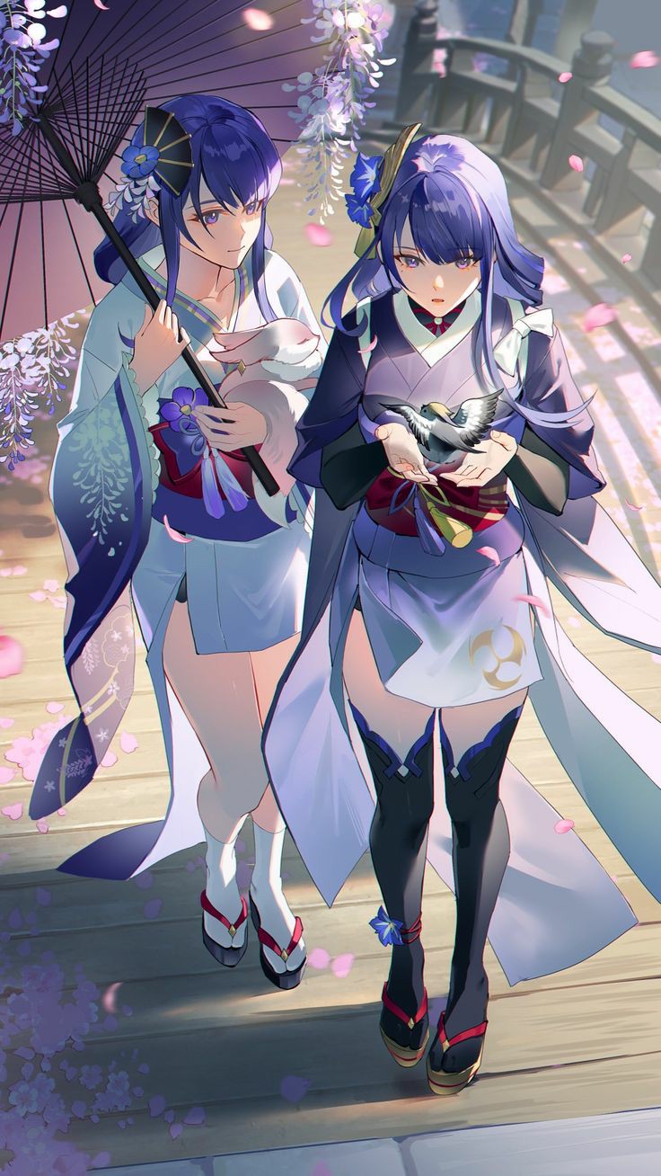 Raiden Ei and Her twin Sister makoto