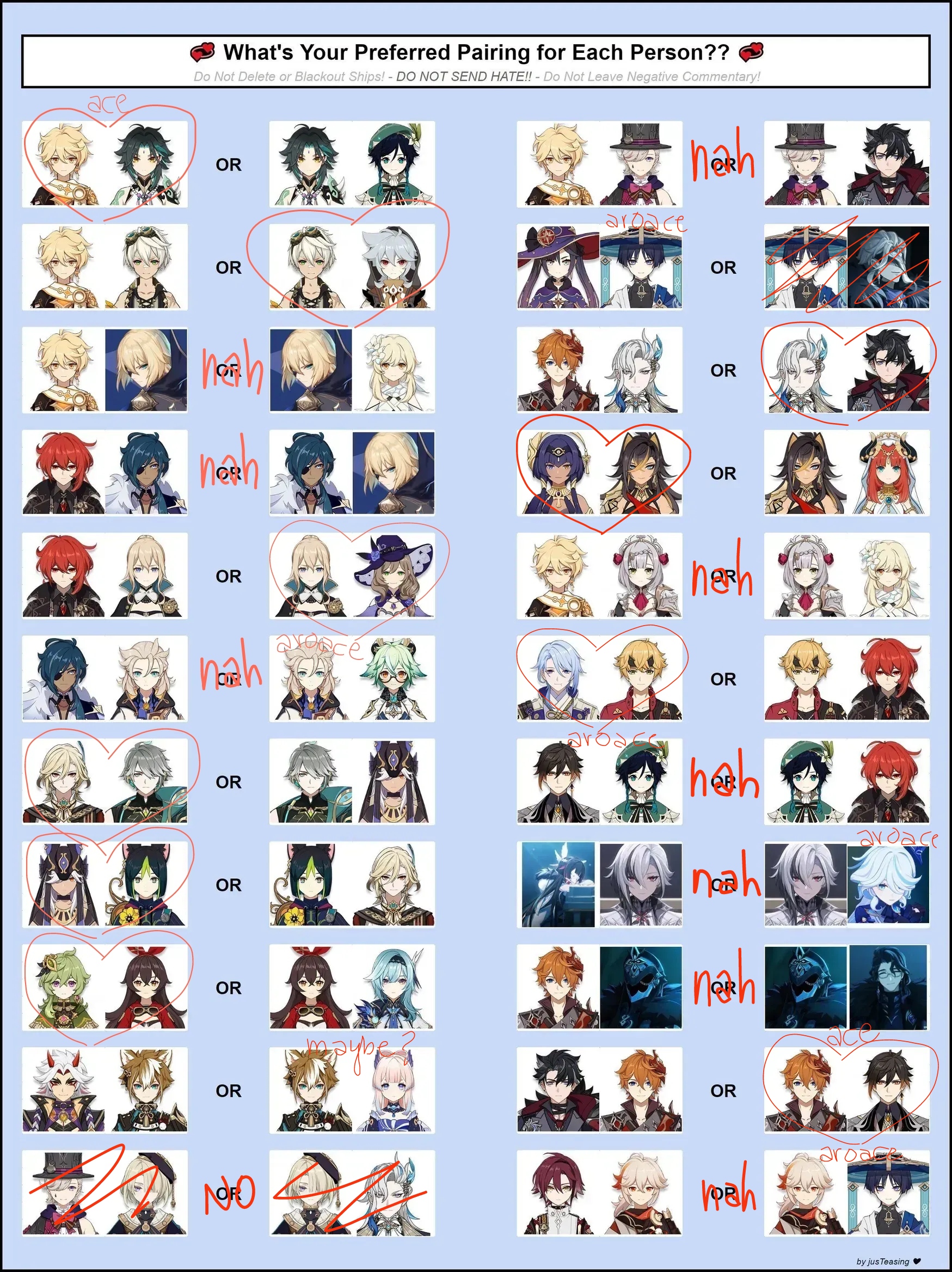 sorry for almost everone being acoace or ace TwT Genshin Impact | HoYoLAB