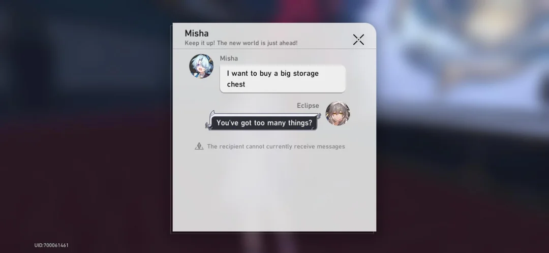 don't wait to respond to messages, you might not be able to do so later Honkai: Star Rail | HoYoLAB