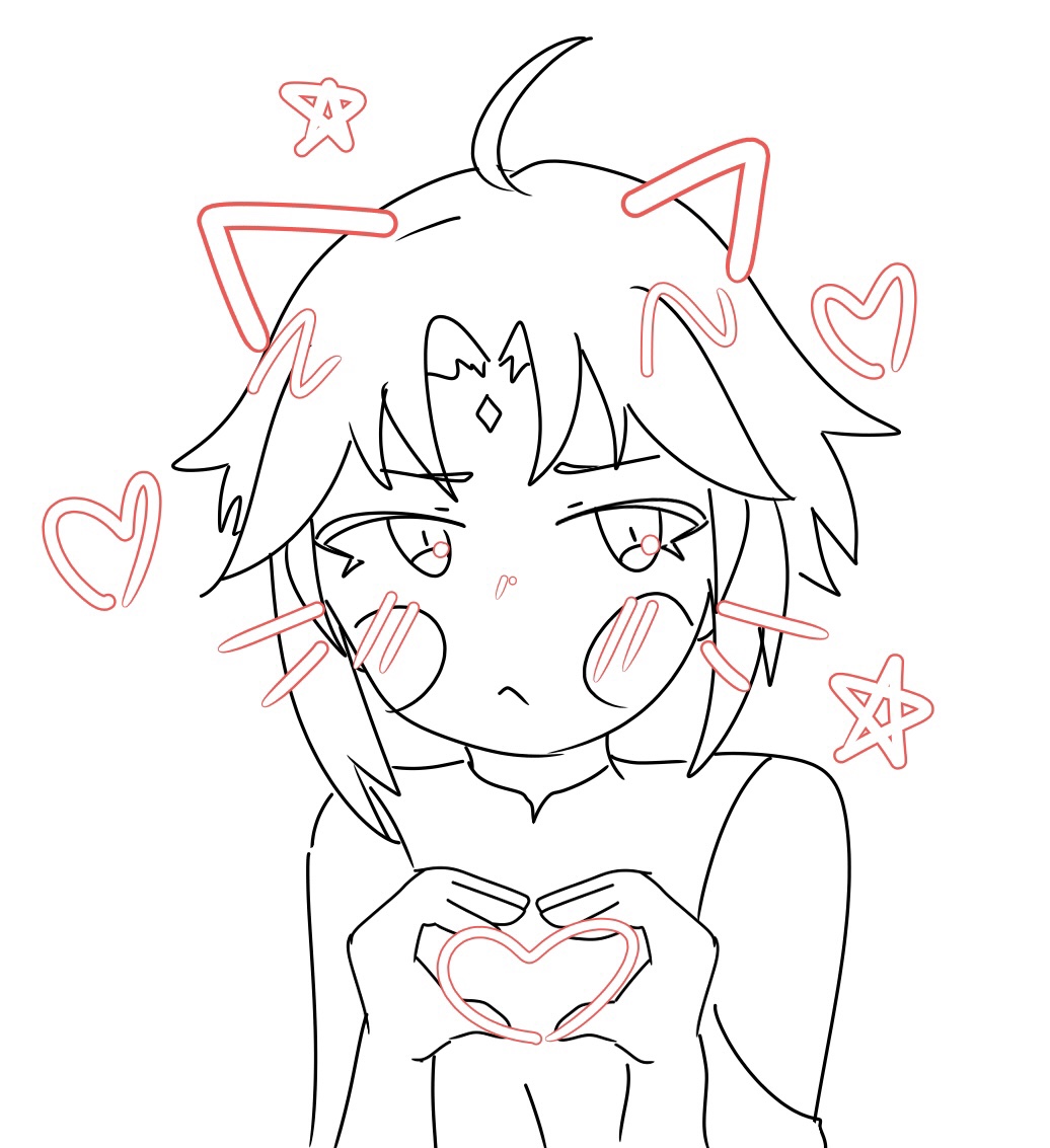 omg kawaii uwu kyundesu cute moe heart hand emoji xiao Genshin Impact ...