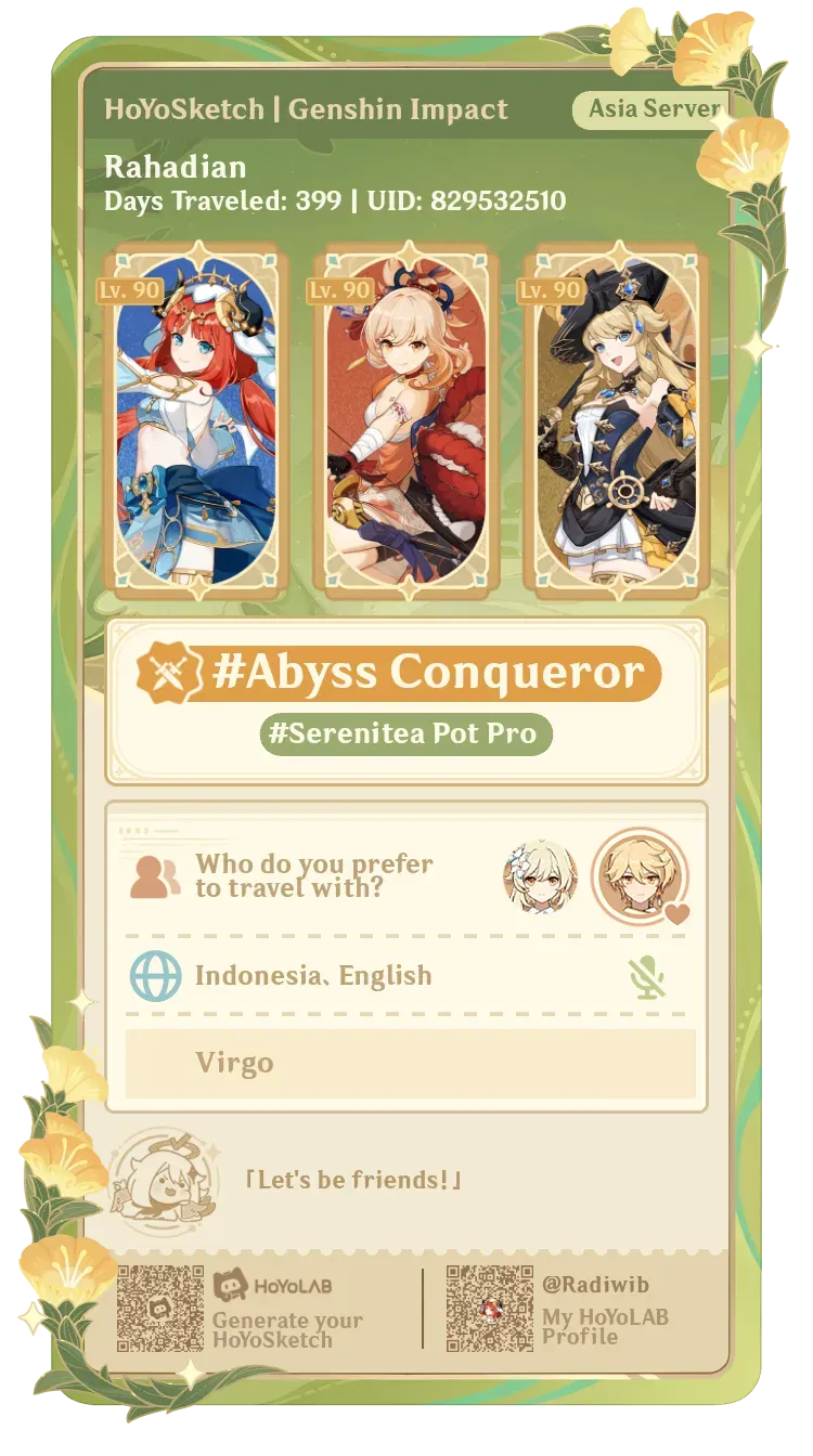 Try this costumized name card Genshin Impact | HoYoLAB