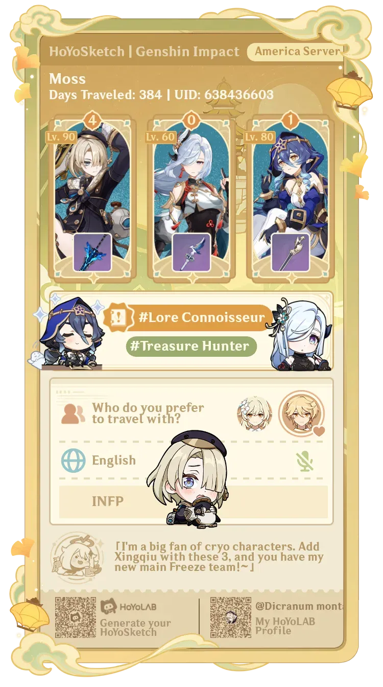 I love cryo characters :) Genshin Impact | HoYoLAB