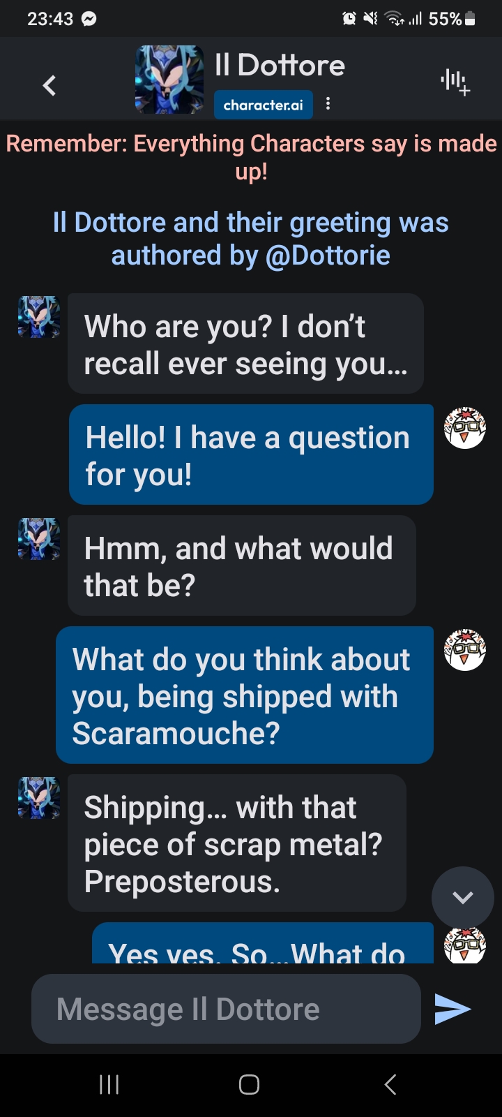 ASKING DOTTORE ABOUT SCARA (C.AI) Genshin Impact | HoYoLAB