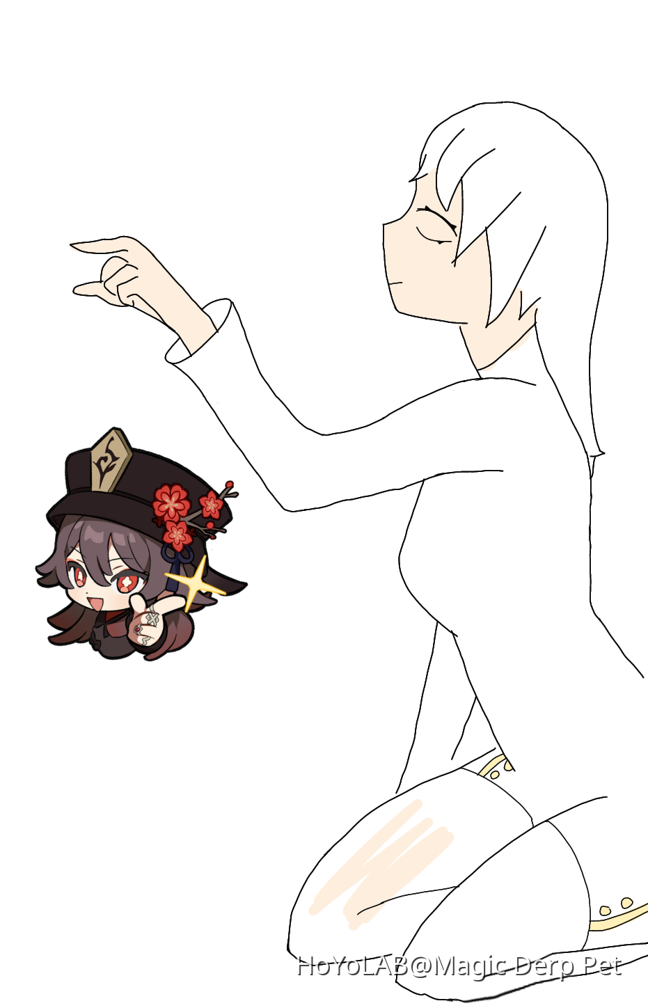 HuTao drawing in the process^^!! Genshin Impact | HoYoLAB