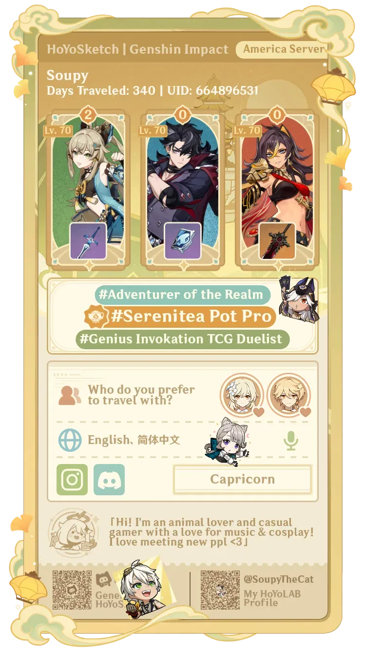 New Genshin profile card! Genshin Impact | HoYoLAB