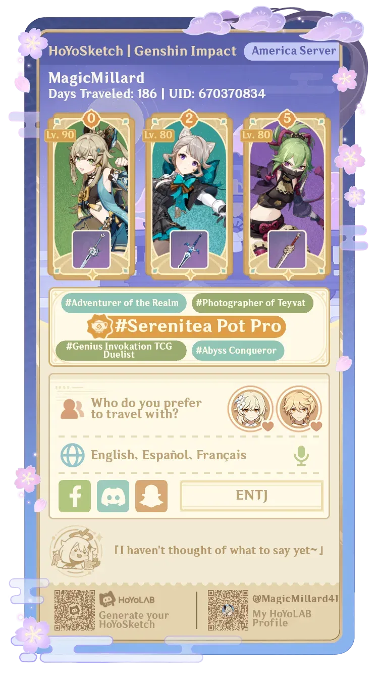 HoYo Profile Card Genshin Impact | HoYoLAB