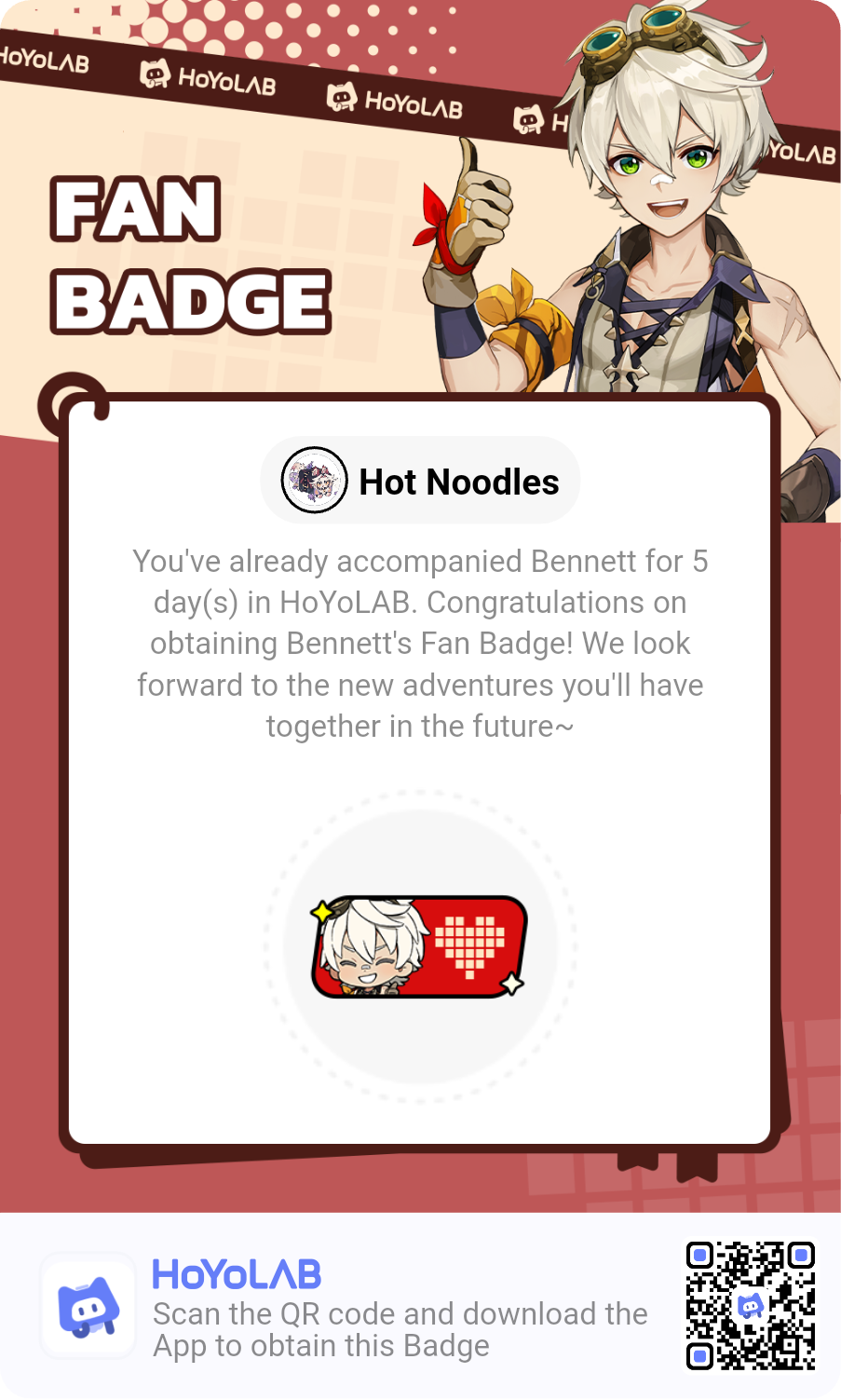 Bennett Fan Badge Genshin Impact | HoYoLAB