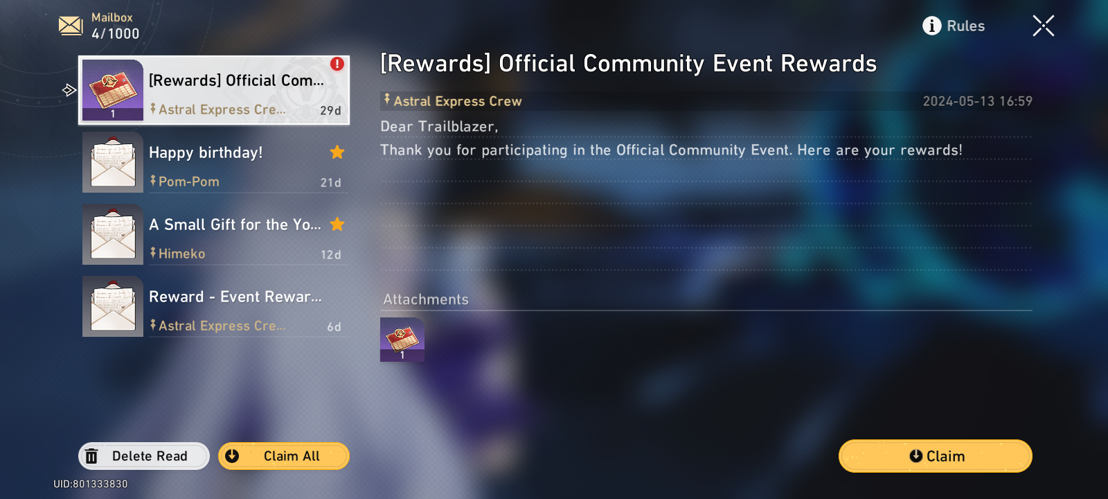 Express Supply Pass from Anniversary Honkai: Star Rail | HoYoLAB