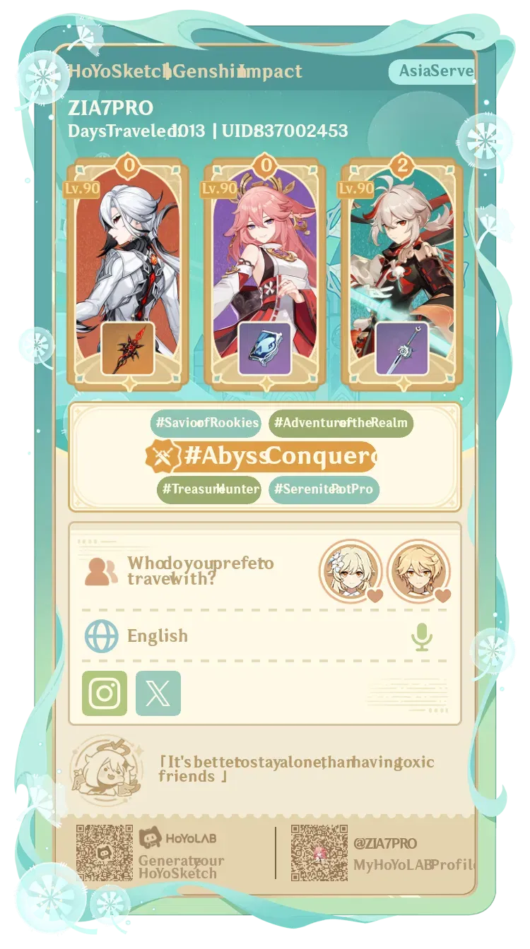 My Profile Card Genshin Impact | HoYoLAB