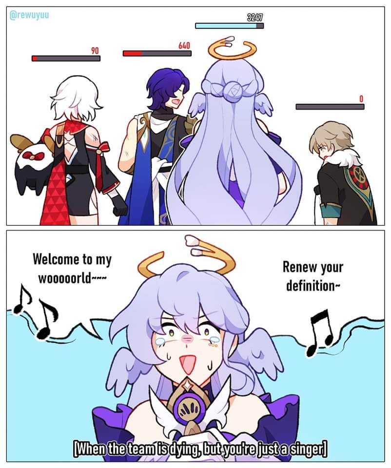 That is so sad lmao she's just singing while her team is almost ...