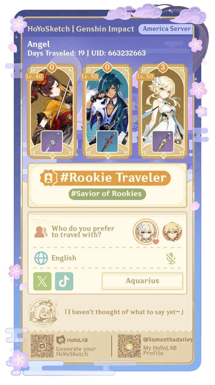 name card Genshin Impact | HoYoLAB