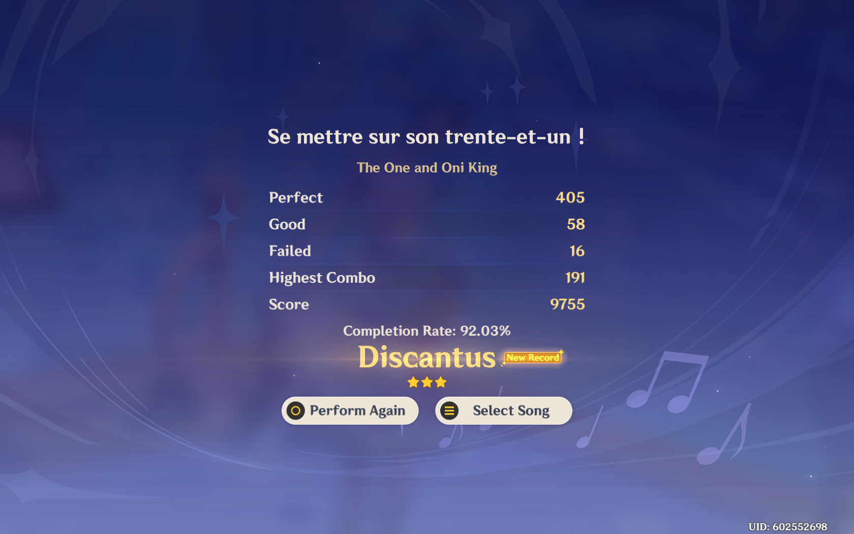 Sad Scores for The One and Oni King Stages Genshin Impact | HoYoLAB