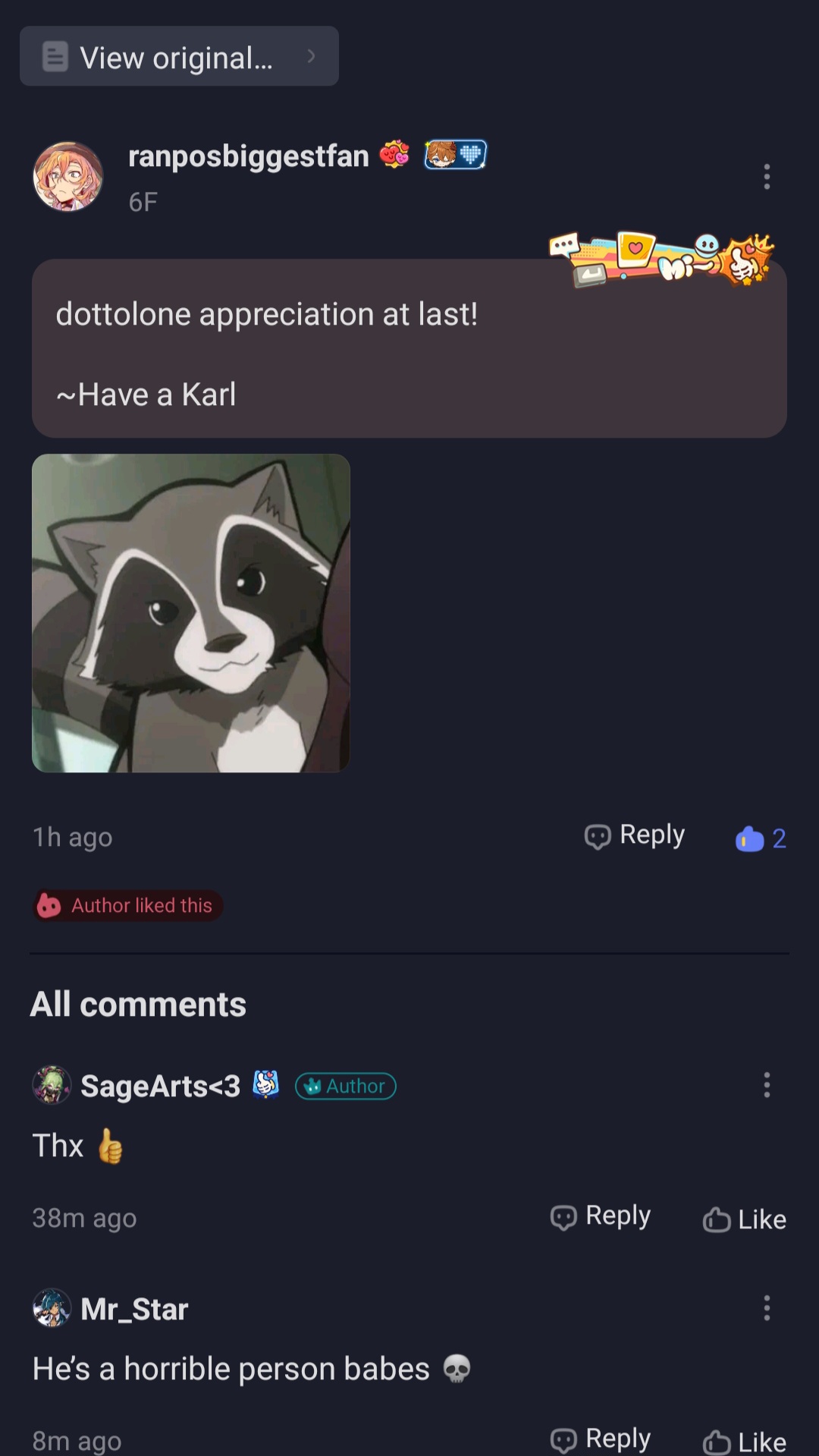 It's disappointing to go after someone just because they like a ship or ...