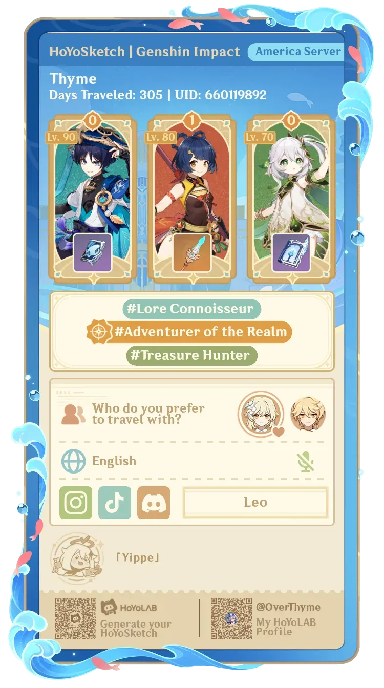 My Genshin Card! Genshin Impact | HoYoLAB