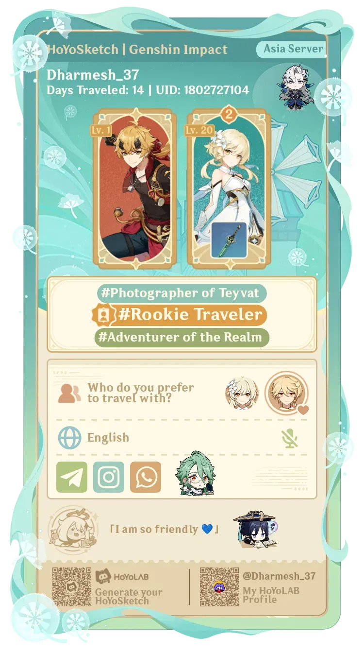 My Profile of gi ( Beginner ) Genshin Impact | HoYoLAB