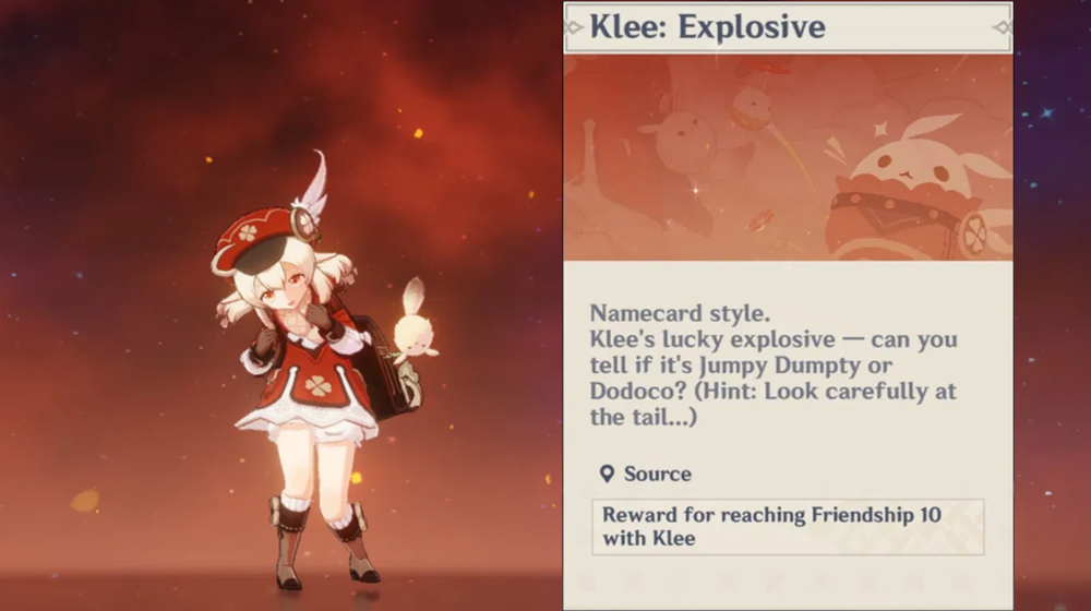 Friendship 10 Klee - "Explosive" Genshin Impact | HoYoLAB