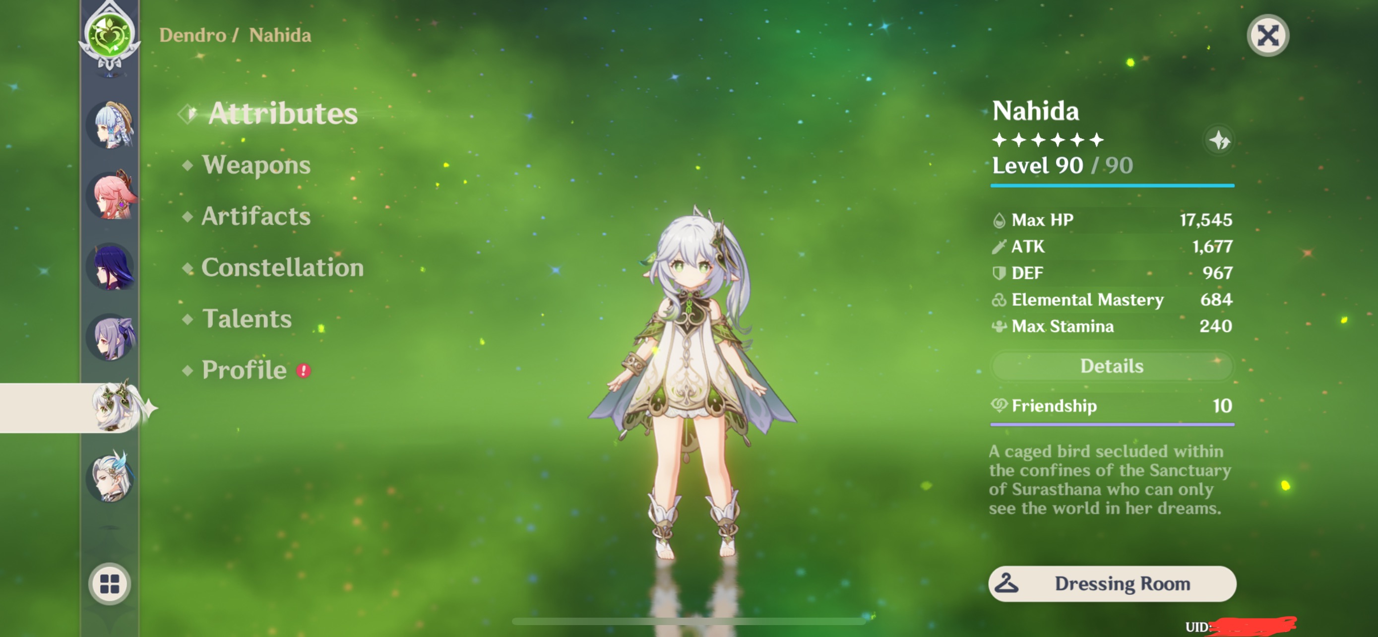 Nahida badge post and stats Genshin Impact | HoYoLAB