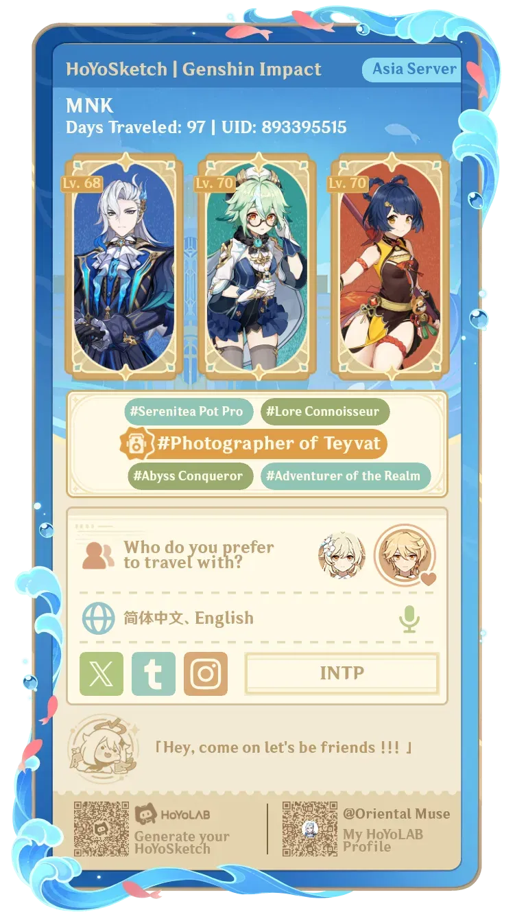 Profile Card Genshin Impact | HoYoLAB