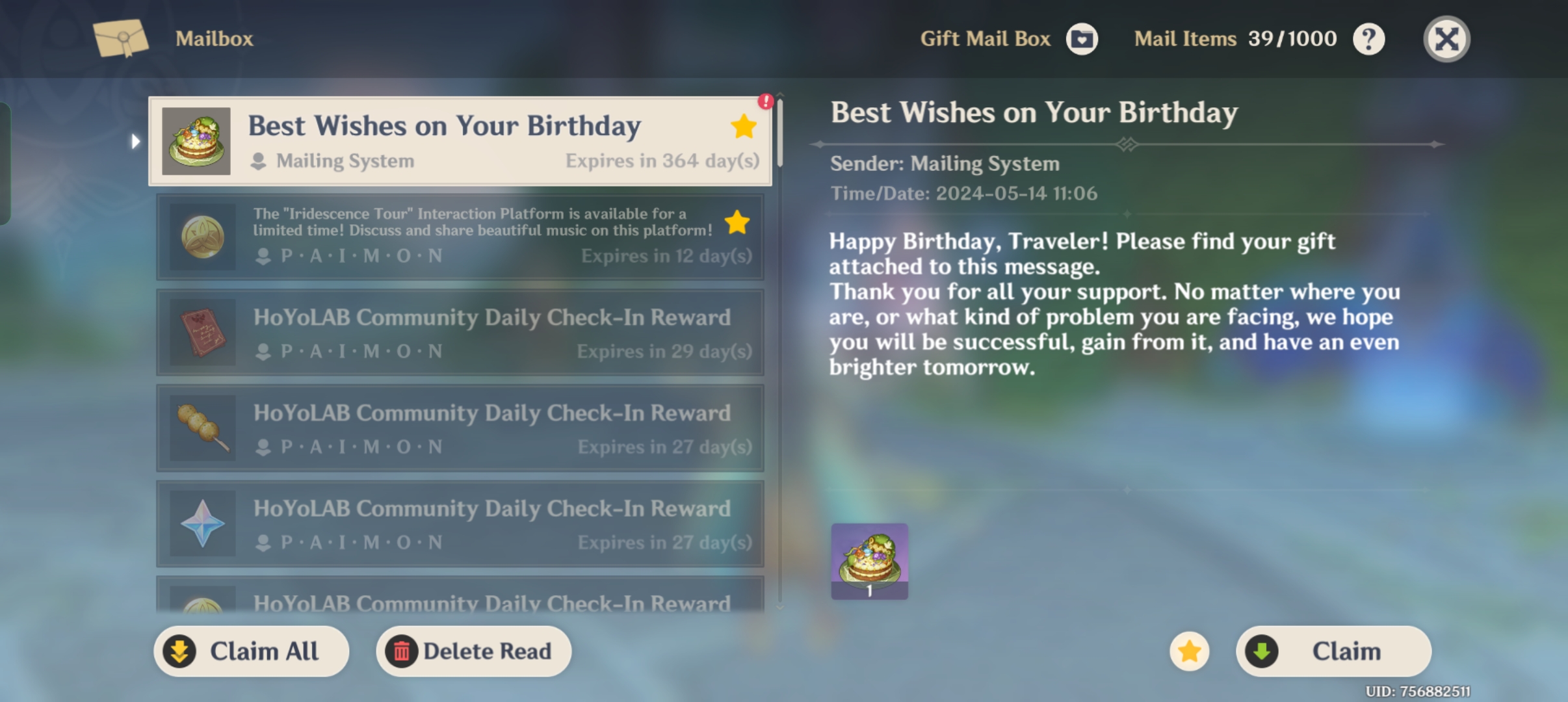 Hoyoverse Gift. Genshin Impact | HoYoLAB