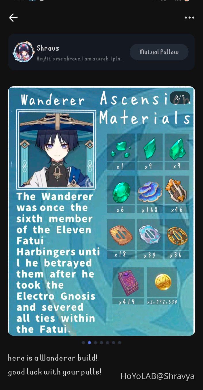 WANDERER'S BUILD Genshin Impact | HoYoLAB